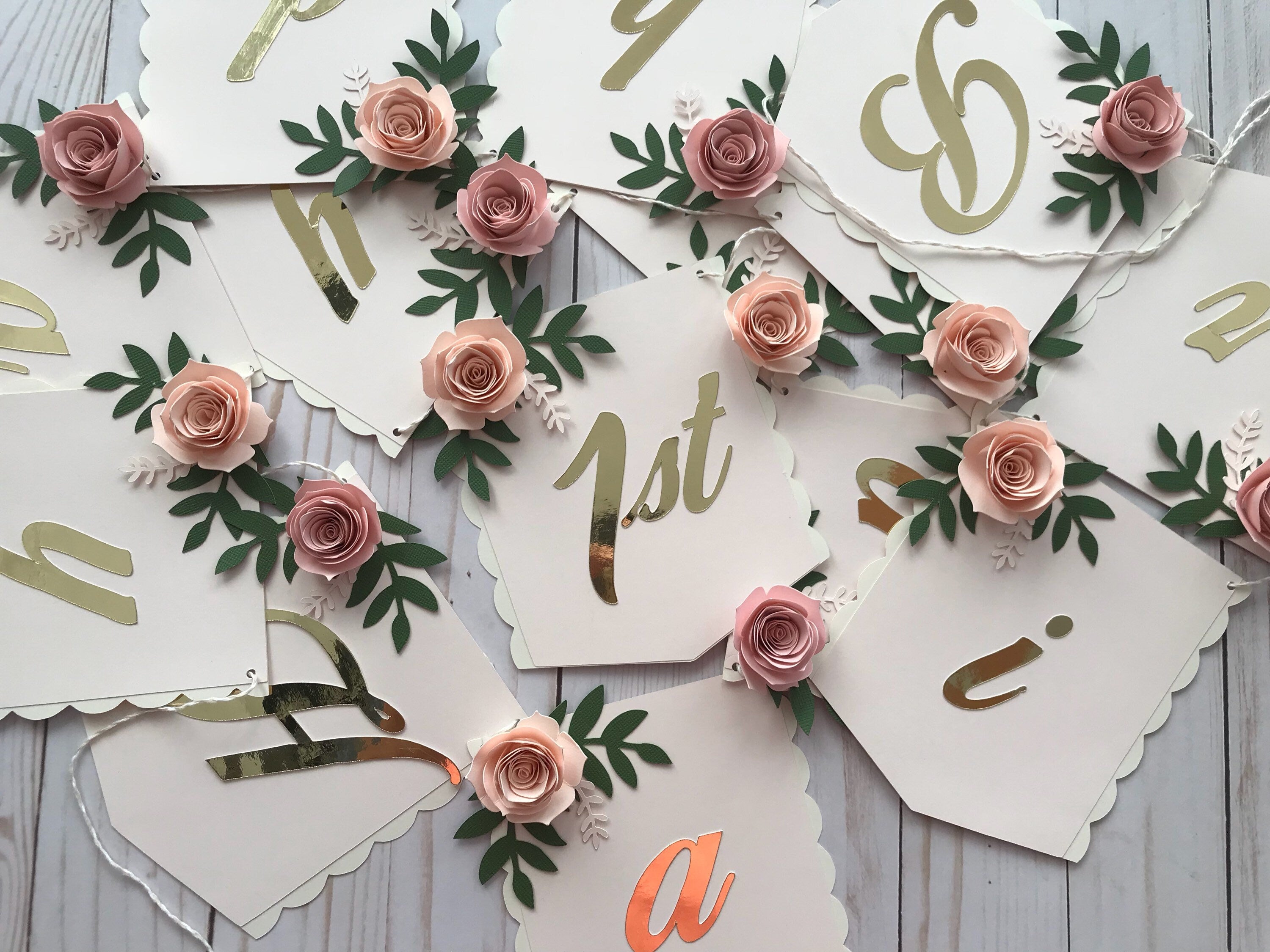 Boho floral banner, floral banner, boho floral garland, 1st birthday p ...