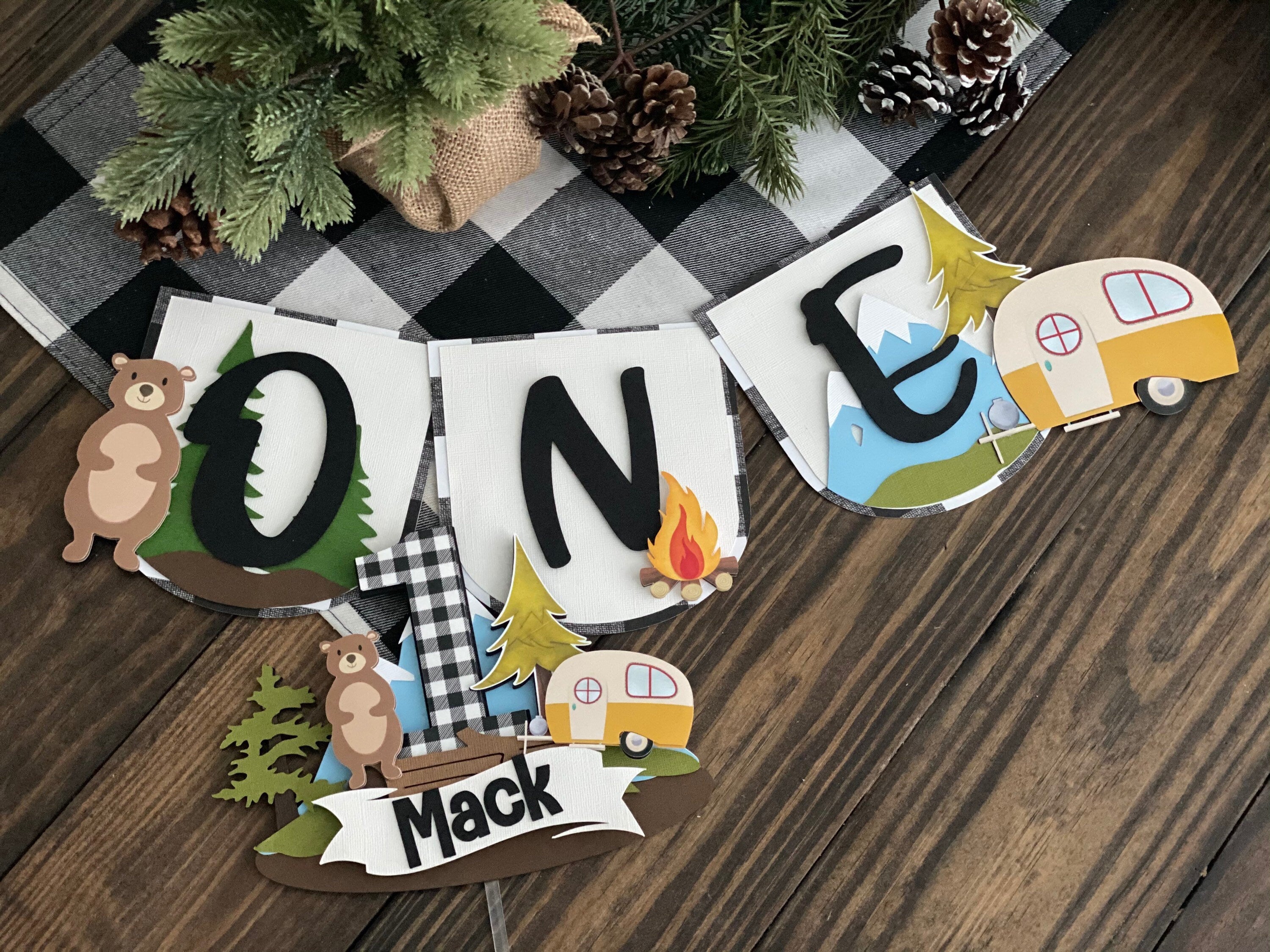 One Happy Camper high chair banner, little camper banner, camping them ...