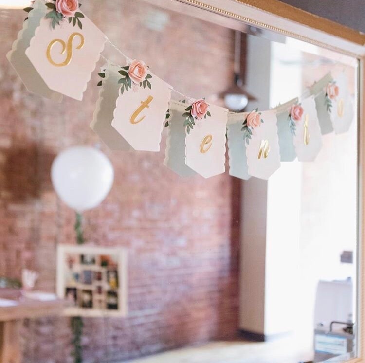 Boho floral banner, floral banner, boho floral garland, 1st birthday p ...