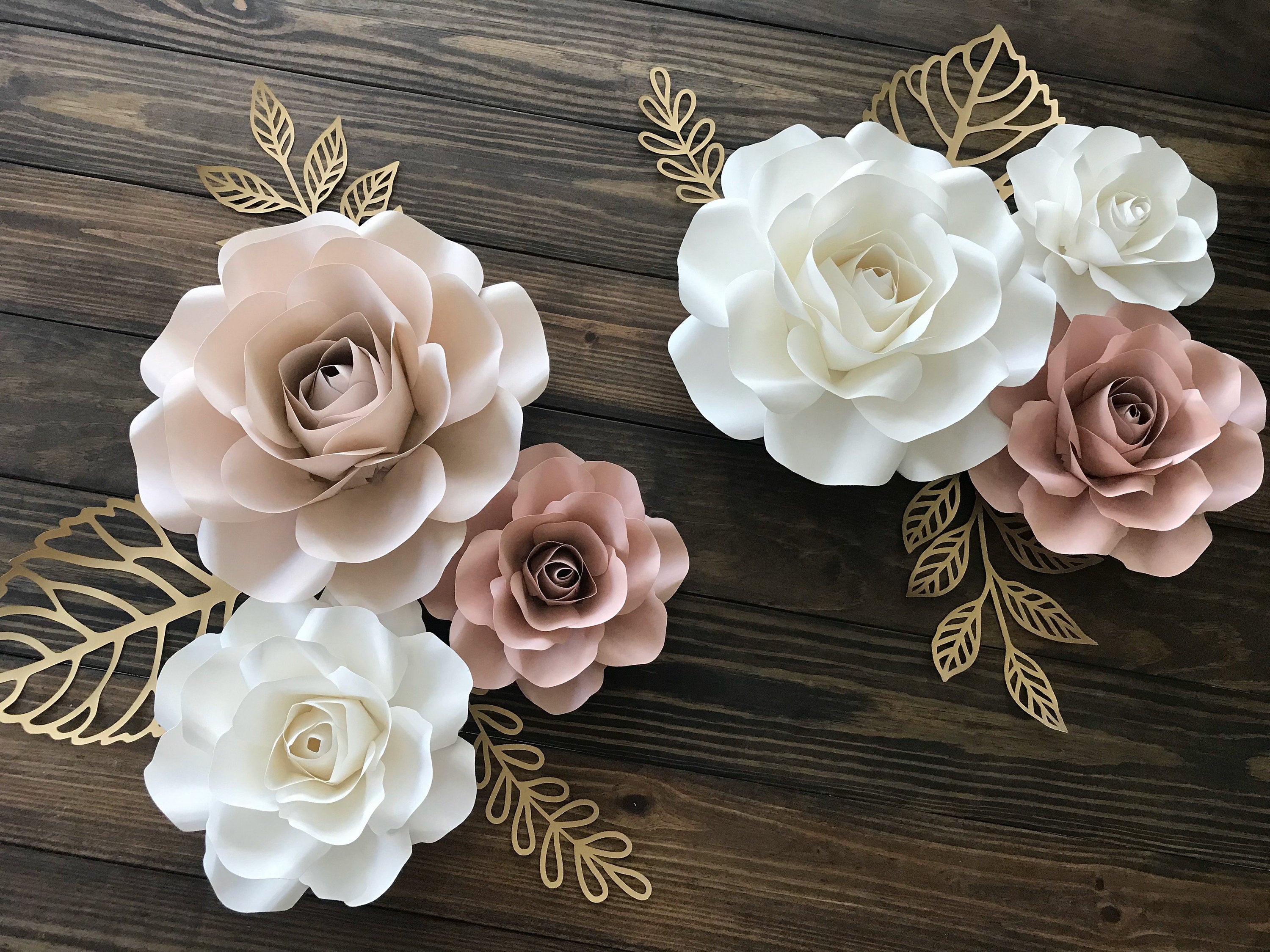 Set of 6 paper flowers, nursery paper flowers, Nursery wall decor, pap ...
