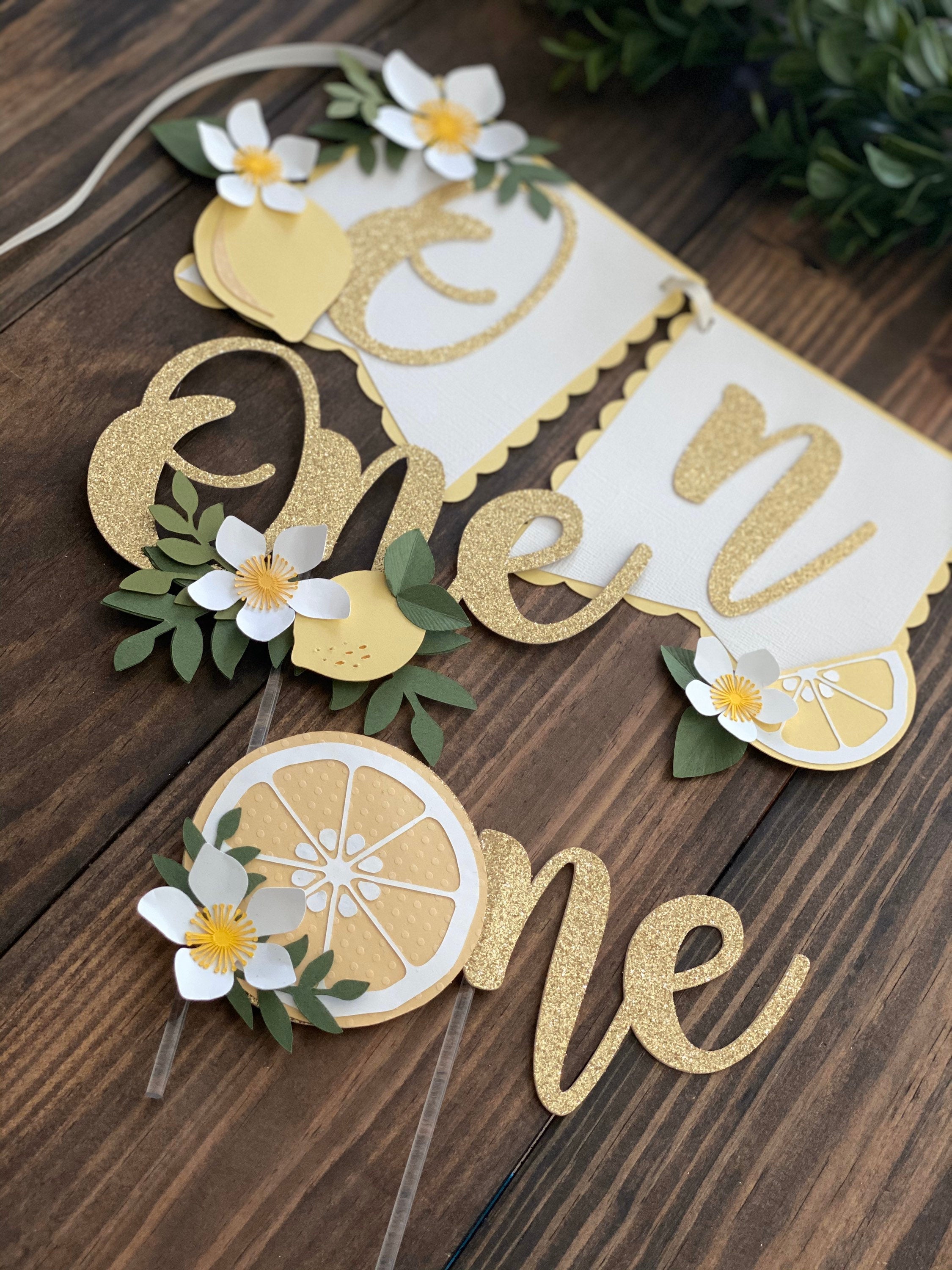 Lemonade high chair banner, lemonade party,lemonade first birthday hig ...